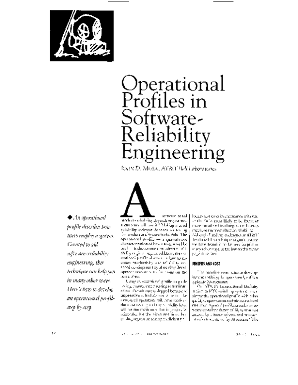 (PDF) Operational profiles in software-reliability engineering