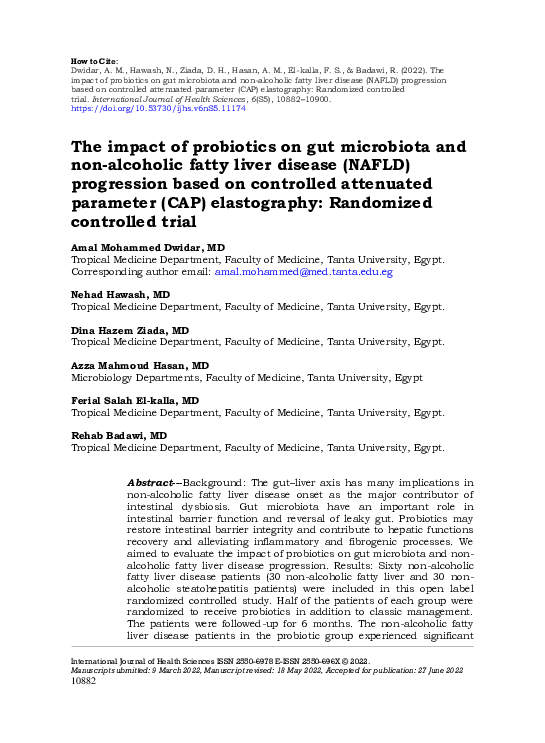 (PDF) The impact of probiotics on gut microbiota and non-alcoholic fatty liver disease (NAFLD ...
