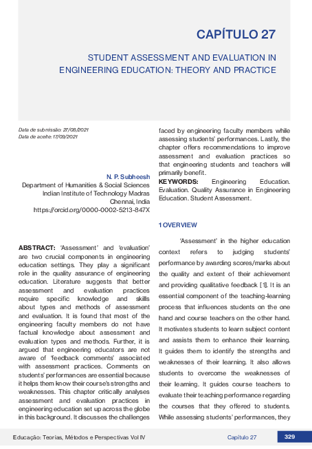 (PDF) Student Assessment and Evaluation in Engineering Education ...