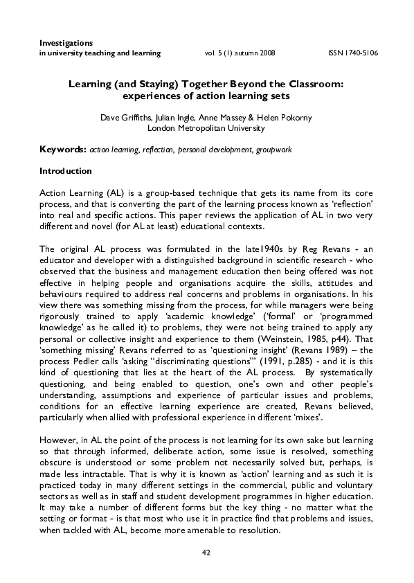 (PDF) Learning (and Staying) Together Beyond the Classroom: experiences ...