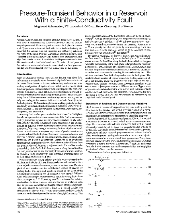 (PDF) Pressure-Transient Behavior in a Reservoir With a Finite ...