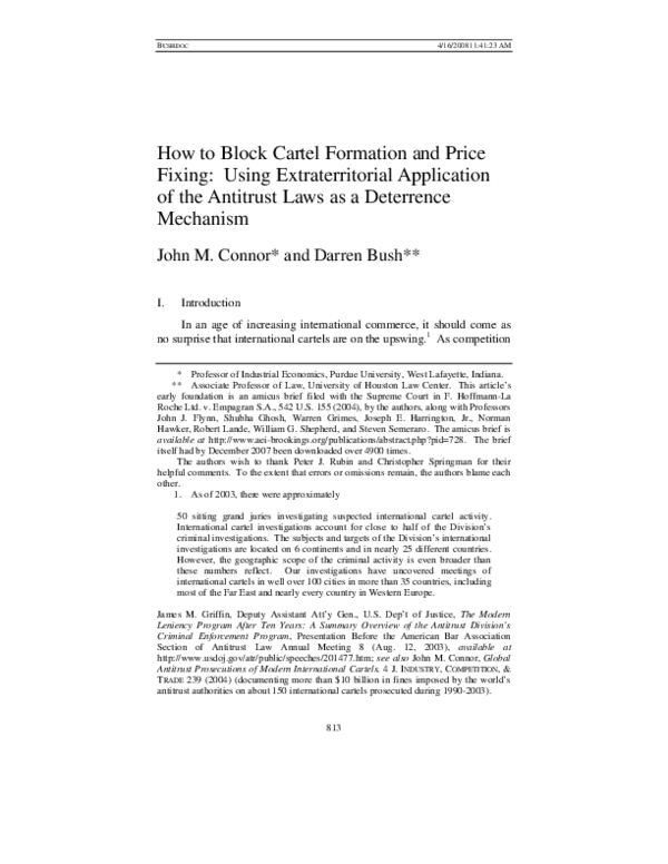 (PDF) How to Block Cartel Formation and Price Fixing: Using ...