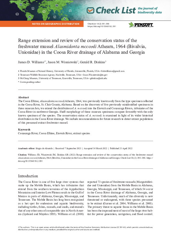 (PDF) Range extension and review of the conservation status of the ...