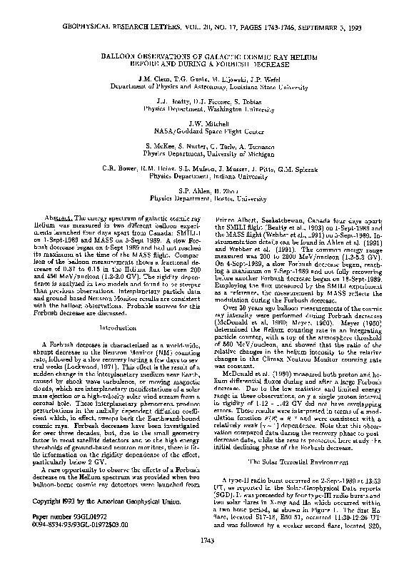(PDF) Balloon observations of galactic cosmic ray helium before and during a Forbush decrease ...