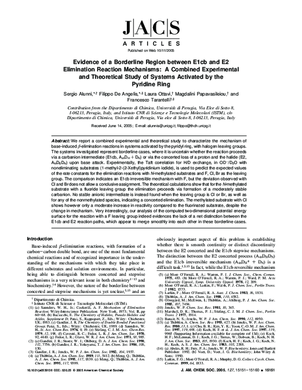 (PDF) Evidence of a Borderline Region between Elcb and E2 Elimination ...