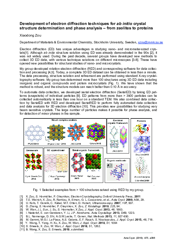 (PDF) Development of electron diffraction techniques for ab initio crystal structure ...