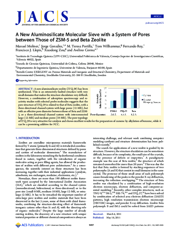(PDF) A New Aluminosilicate Molecular Sieve with a System of Pores ...