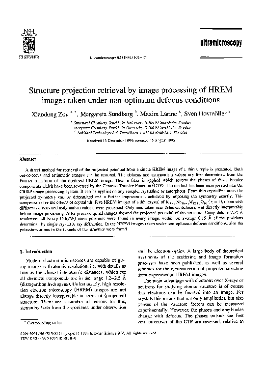 (PDF) Structure projection retrieval by image processing of HREM images ...