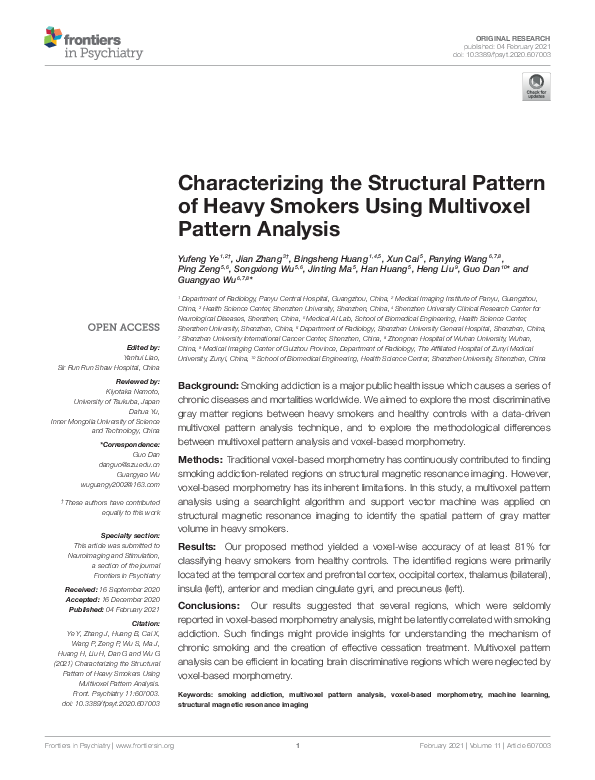 (PDF) Characterizing the Structural Pattern of Heavy Smokers Using Multivoxel Pattern Analysis ...