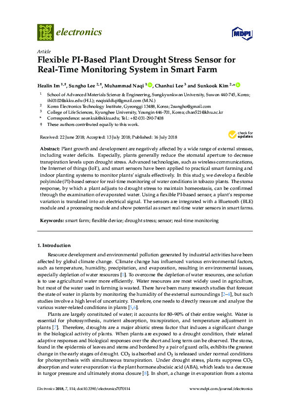 (PDF) Flexible PI-Based Plant Drought Stress Sensor for Real-Time ...