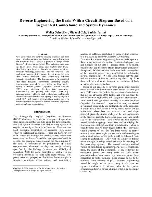 (PDF) Reverse engineering the brain with a circuit diagram based on a segmented connectome and ...