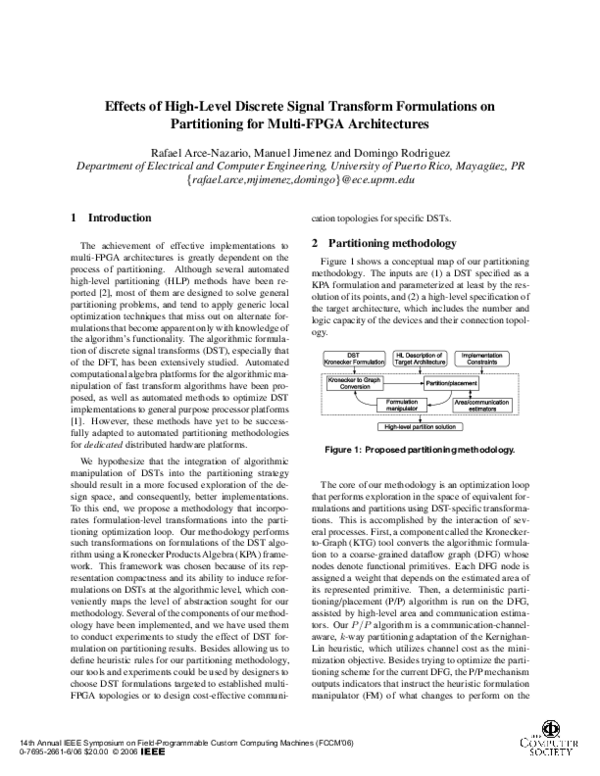 Pdf Effects Of High Level Discrete Signal Transform Formulations On Partitioning For Multi