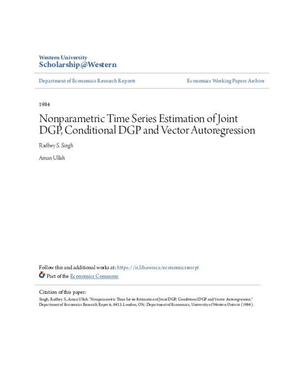 (PDF) Nonparametric Time-Series Estimation of Joint DGP, Conditional ...