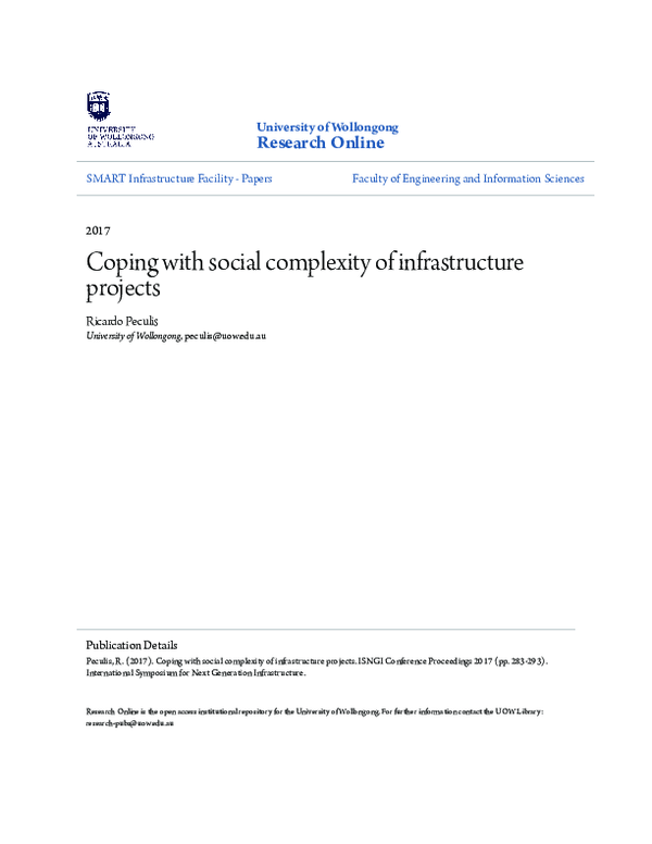 (PDF) Coping with social complexity of infrastructure projects