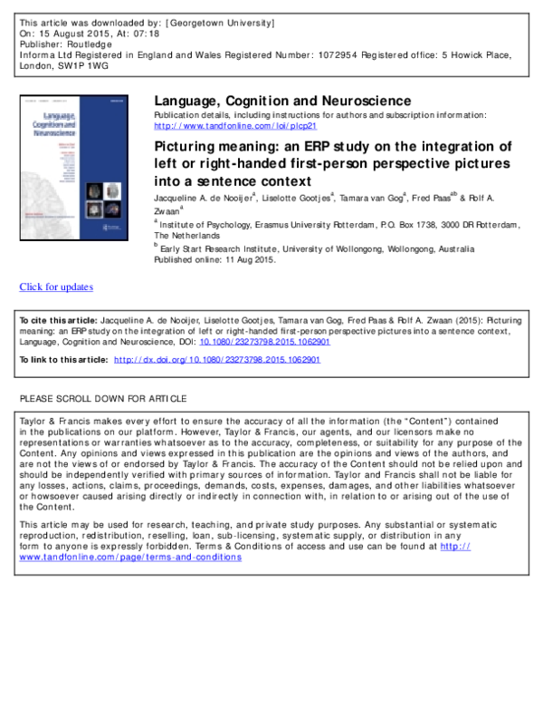 (PDF) Picturing meaning: an ERP study on the integration of left or right-handed first-person ...
