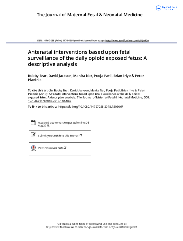 (PDF) Antenatal interventions based upon fetal surveillance of the ...