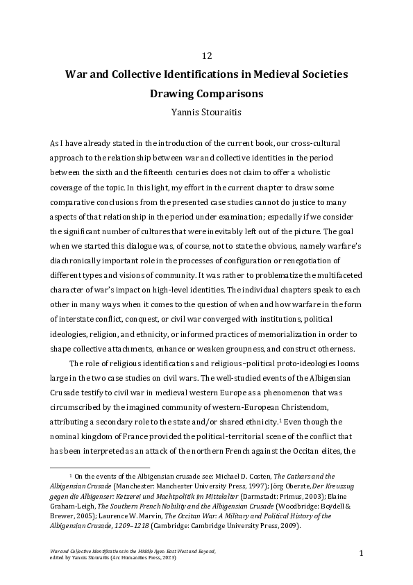 (PDF) "War and Collective Identifications in Medieval Societies ...