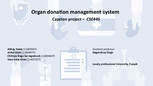 (PPT) Organ Donation Management System ODMS
