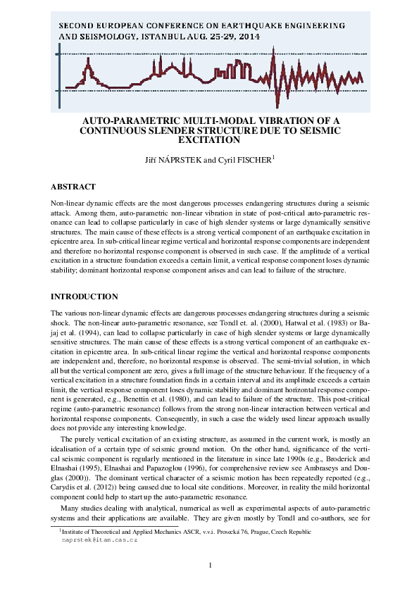 (PDF) Auto-Parametric Multi-Modal Vibration of a Continuous Slender ...