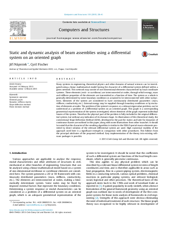 (PDF) Static and dynamic analysis of beam assemblies using a differential system on an oriented ...