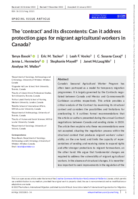 (PDF) The ‘contract’ and its discontents: Can it address protection ...