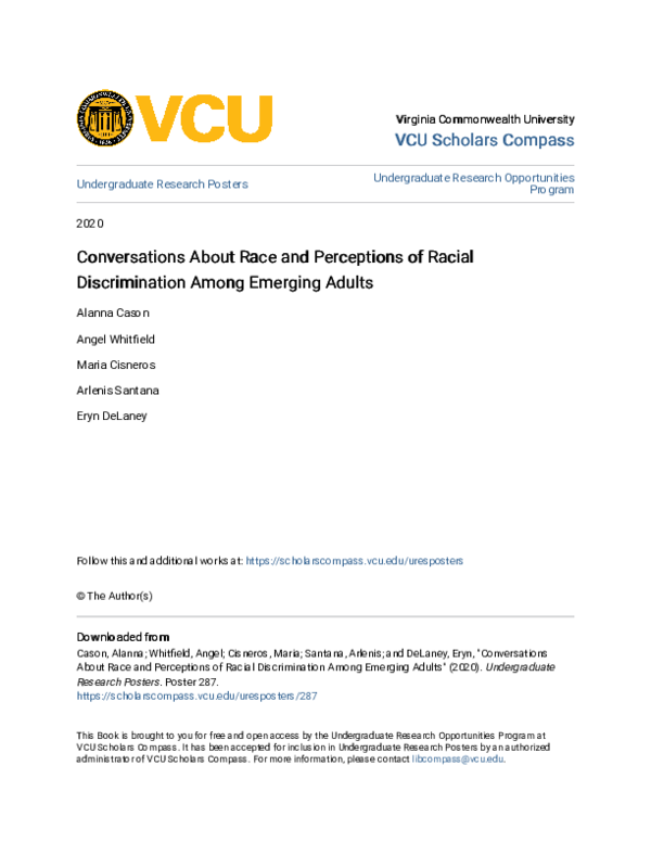 (PDF) Conversations About Race and Perceptions of Racial Discrimination ...