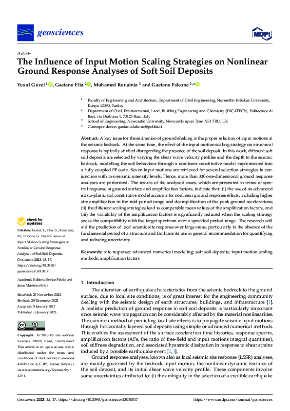 (PDF) The Influence of Input Motion Scaling Strategies on Nonlinear ...