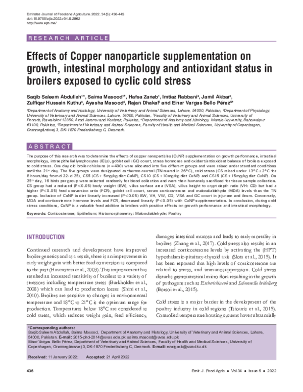 (PDF) Effects of Copper nanoparticle supplementation on growth ...