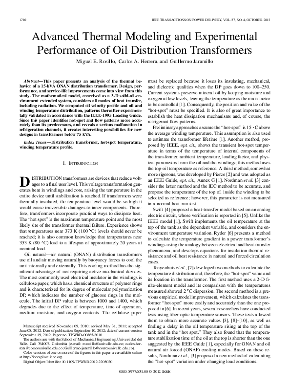 (PDF) Advanced Thermal Modeling and Experimental Performance of Oil ...