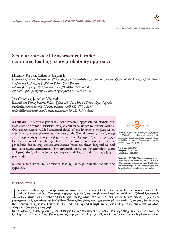 (PDF) Structure service life assessment under combined loading using ...