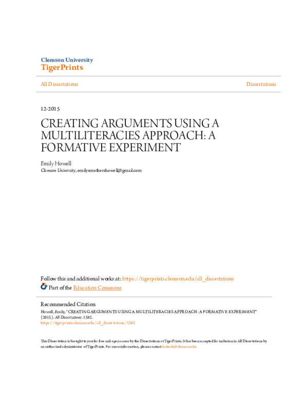 (PDF) Creating arguments using a multiliteracies approach: A formative experiment