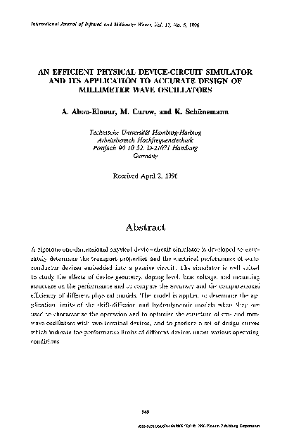 Pdf An Efficient Physical Device Circuit Simulator And Its Application To Accurate Design Of