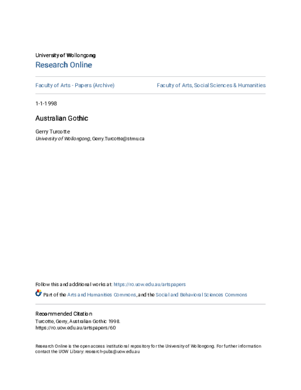 (PDF) Australian Gothic