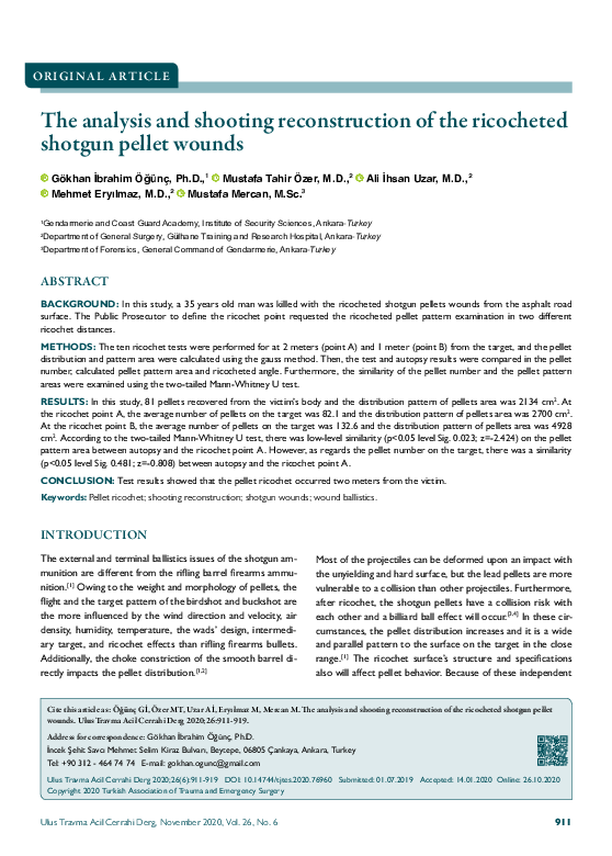 (PDF) The Analysis and Shooting Reconstruction of The Ricocheted ...