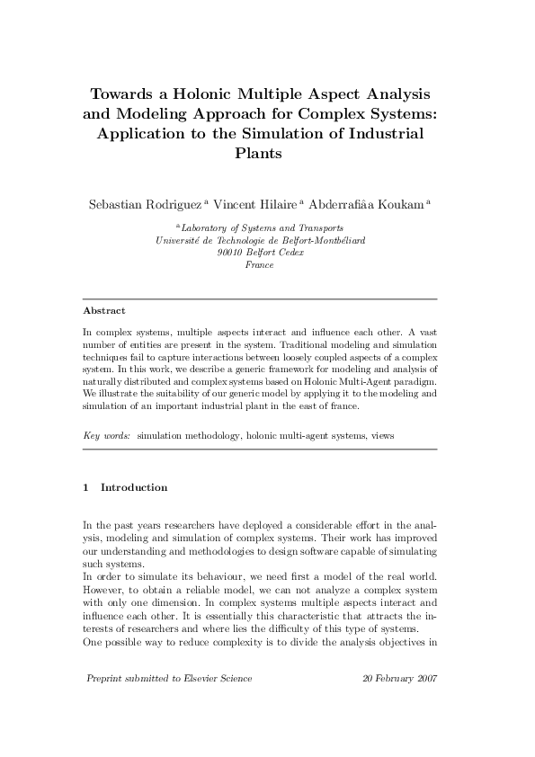 (PDF) Towards a holonic multiple aspect analysis and modeling approach for complex systems ...