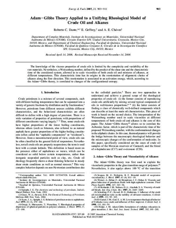 (PDF) Adam−Gibbs Theory Applied to a Unifying Rheological Model of ...