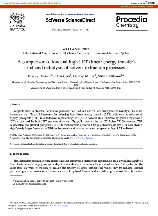 (PDF) A Comparison of Low and High LET (Linear Energy Transfer) Induced ...