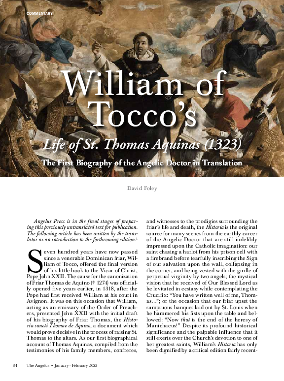 (PDF) William of Tocco's Life of St. Thomas Aquinas (1323): The First ...