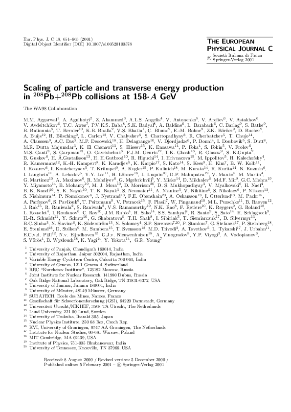 (PDF) The European Physical Journal C