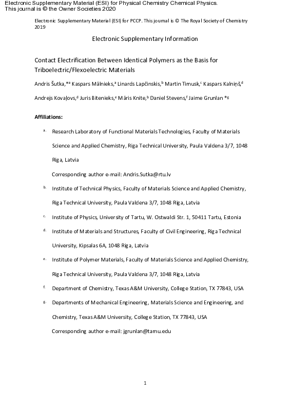 (PDF) Contact electrification between identical polymers as the basis ...