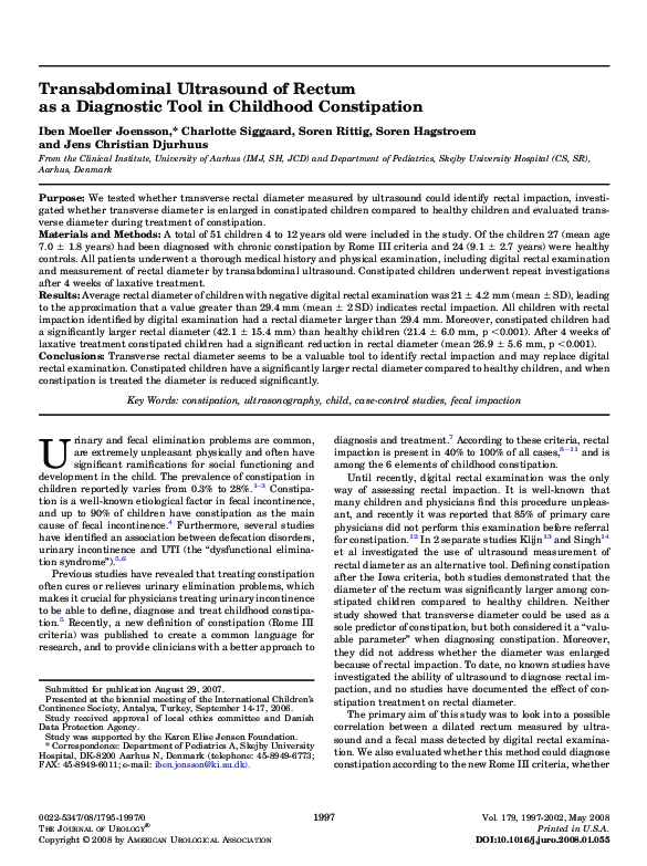 (PDF) Transabdominal Ultrasound of Rectum as a Diagnostic Tool in ...