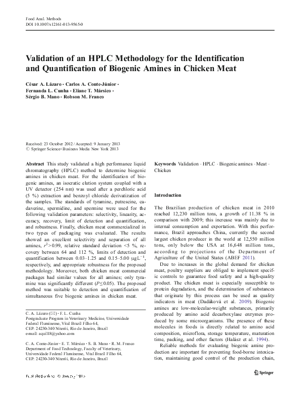 (PDF) Validation of an HPLC Methodology for the Identification and ...