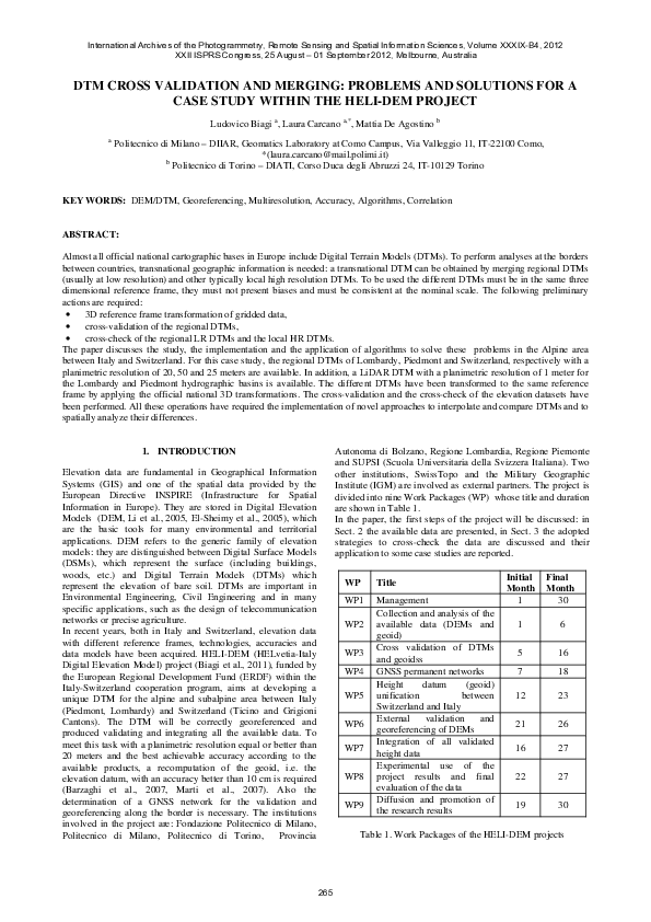 (PDF) DTM Cross Validation and Merging: Problems and Solutions for a Case Study Within the Heli ...