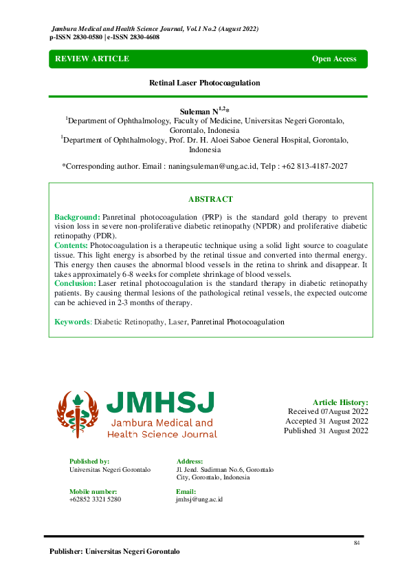 (PDF) Retinal Laser Photocoagulation
