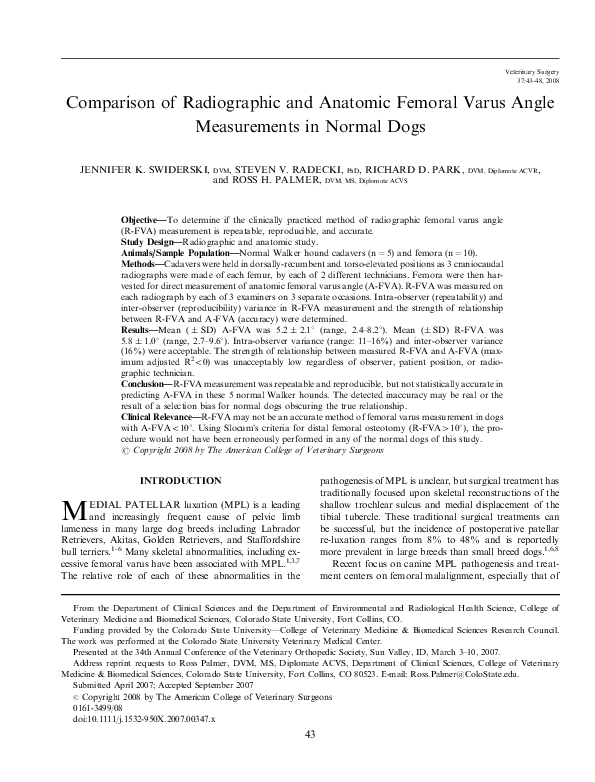 (PDF) Comparison of Radiographic and Anatomic Femoral Varus Angle ...