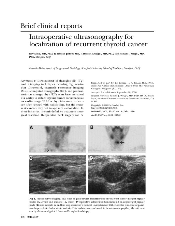 (PDF) Intraoperative ultrasonography for localization of recurrent ...