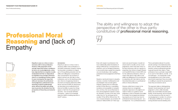 (PDF) Professional Moral Reasoning and (lack of) Empathy