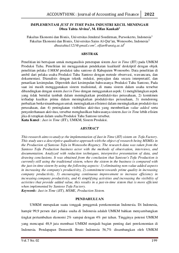 (PDF) Implementasi Just In Time Pada Industri Kecil Menengah