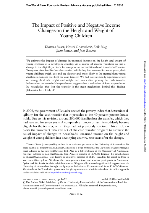 (PDF) The Impact of Positive and Negative Income Changes on the Height ...