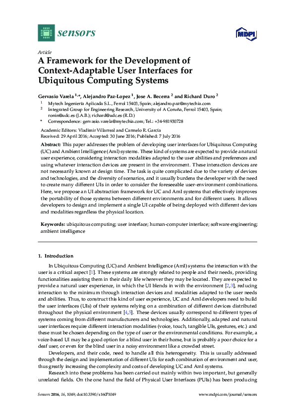 (PDF) A Framework for the Development of Context-Adaptable User Interfaces for Ubiquitous ...